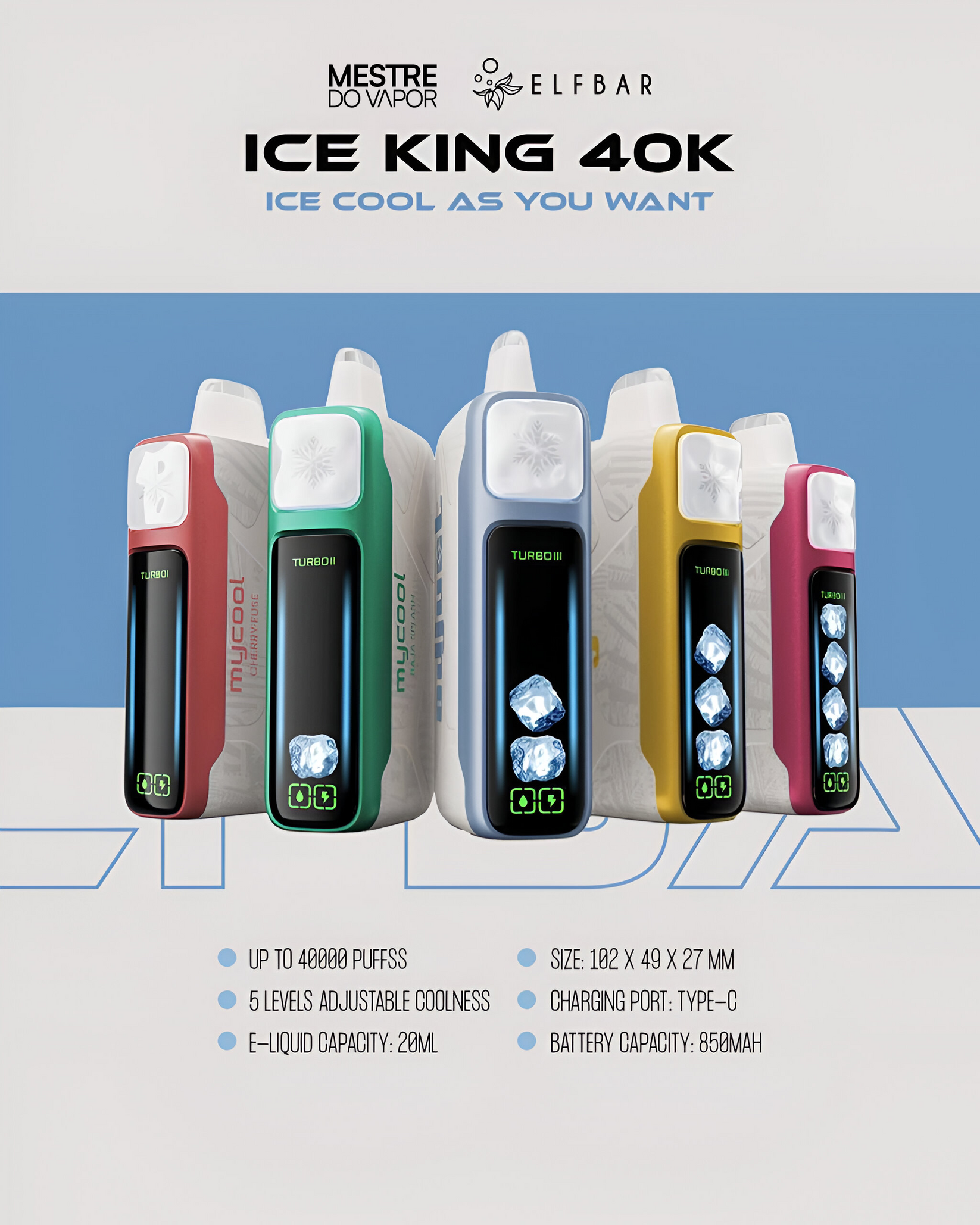 ELFBAR Ice King 40K Puffs (NOVOS SABORES) – MESTREDOVAPOR | VAPESHOP