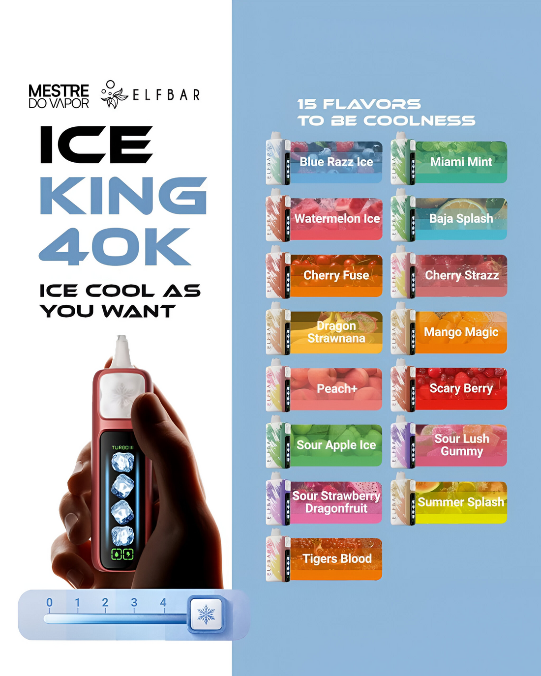 ELFBAR Ice King 40K Puffs (NOVOS SABORES) – MESTREDOVAPOR | VAPESHOP